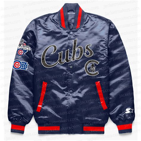 Satin Chicago Cubs Exclusive Navy Jacket Jacket Makers