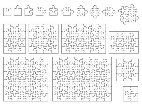 Premium Vector Puzzle Pieces Square Shape Blank Table Game Assemble