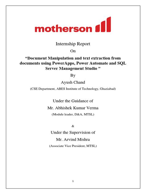 internship report pdf