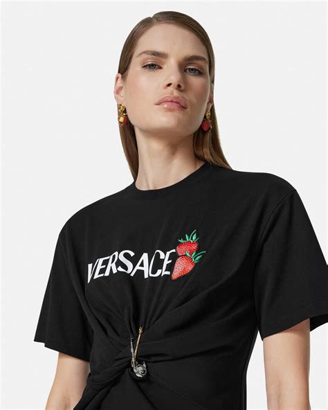 Embroidered Safety Pin T Shirt Dress Versace Uk