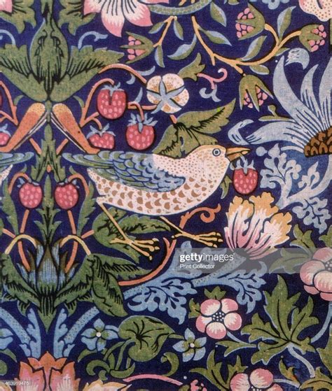 An Old Wallpaper With Birds And Flowers In Blue Pink Yellow And Green