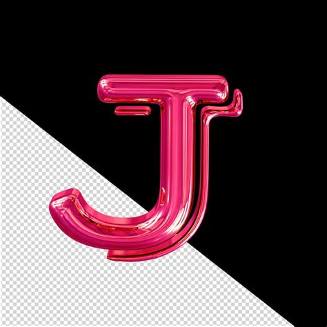 Premium Psd Pink 3d Symbol Letter J