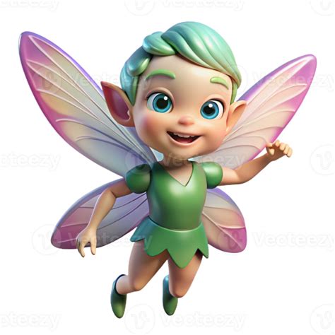Serene Contemporary A Mischievous Pixie With Iridescent Wings And A