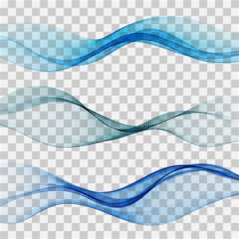 Set Of Blue Abstract Wave Design Element Vector Wave Flow Stock Vector Illustration Of Ocean