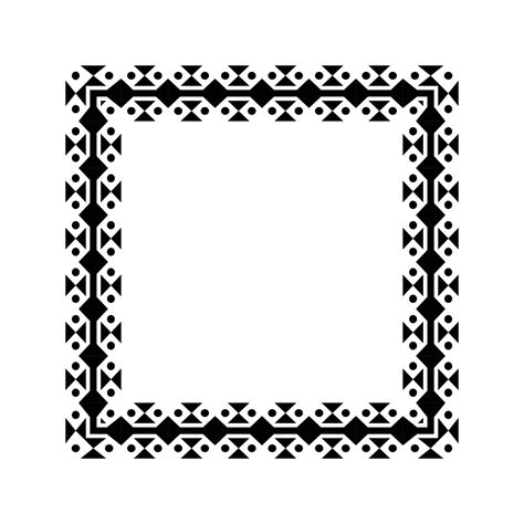 Ornamental Geometric Square Border Pattern Design With Symmetrical