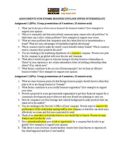 Enm401 Assignment Topics Pdf Brand Cross Cultural Communication