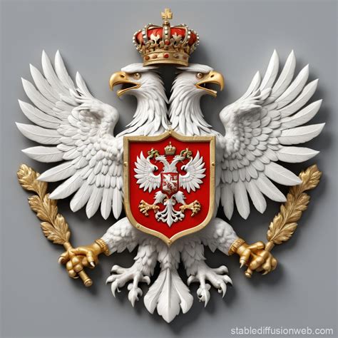 Russian Style Coat Of Arms With Two Headed Eagle Stable Diffusion Online
