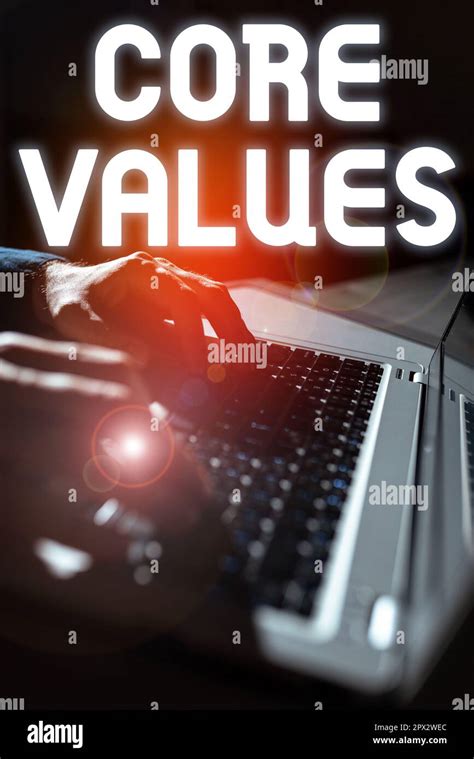 Text Caption Presenting Core Values Word Written On Belief Person Or Organization Views As