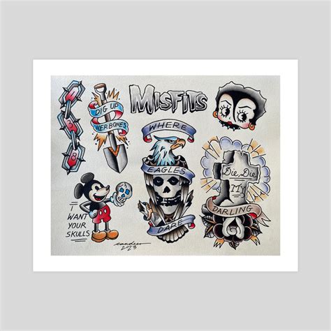 Misfits Tattoo Flash Unique Designs And Meaning In Body Art