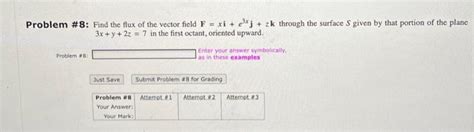 Solved Problem Find The Flux Of The Vector Field Chegg
