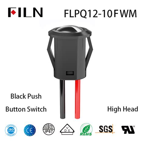 Great Plastic Push Button Switch MM Balck Wire Round Momentary Plastic Push Button Swtich Price