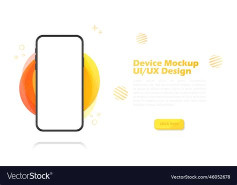 Smartphone Blank Screen Phone Mockup Template Vector Image