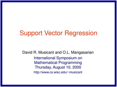 ppt support vector regression powerpoint presentation free download