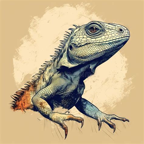 Lizard Sketch Icon Made With Generative Ai Illustration Stock