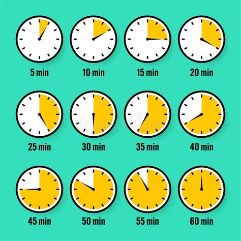 Stopwatch Icons Colorful Simple Chronometer Time Counter With Dial Stock Vector Illustration