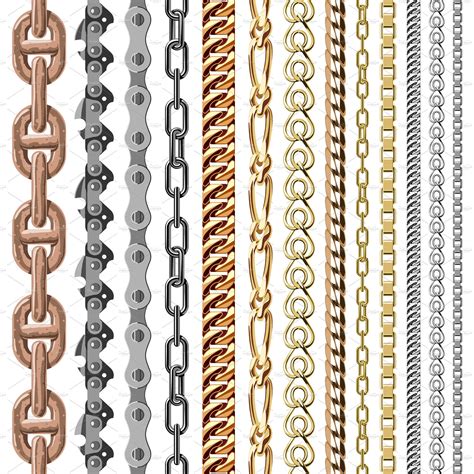 Chains Link Vector Seamless Gold Chain Design Gold Chain Jewelry