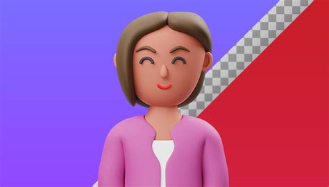 تصویر Png کاراکتر سه بعدی آواتار منشی زن فری پیک ایرانی پیک فری