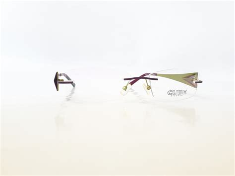 Cube 10047 Eyeglasses Purple Green Angular Women Glasses From France
