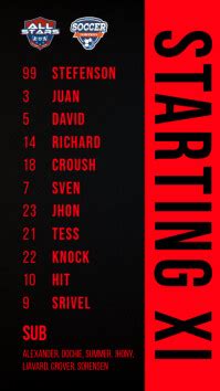 Green List Based Starting Line Up Instagram Story Template Postermywall