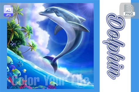 Dolphin Graphic By Color Your Life · Creative Fabrica