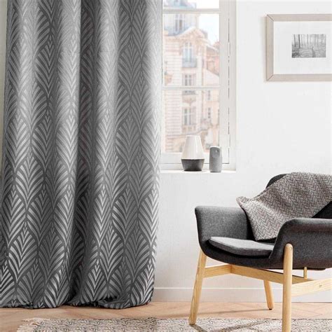 Rideau à Œillets Jacquard Victoria x cm Gris