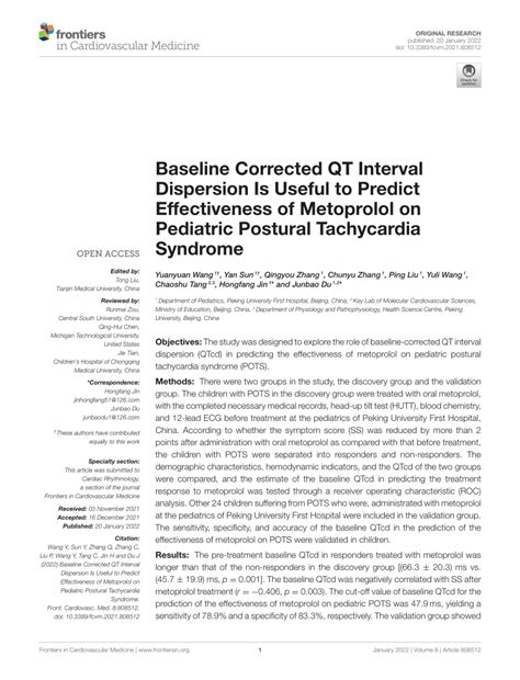 Pdf Baseline Corrected Qt Interval Dispersion Is Useful To Predict