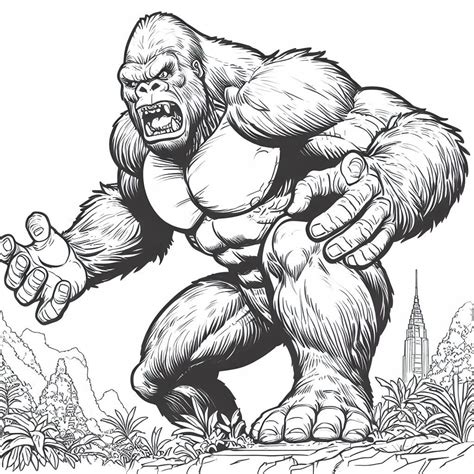 Easy King Kong Coloring Pages