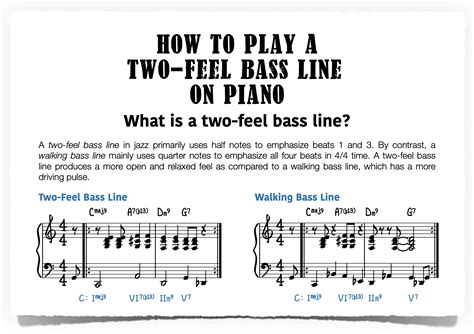 How To Play A Two Feel Bass Line On Piano Piano With Jonny