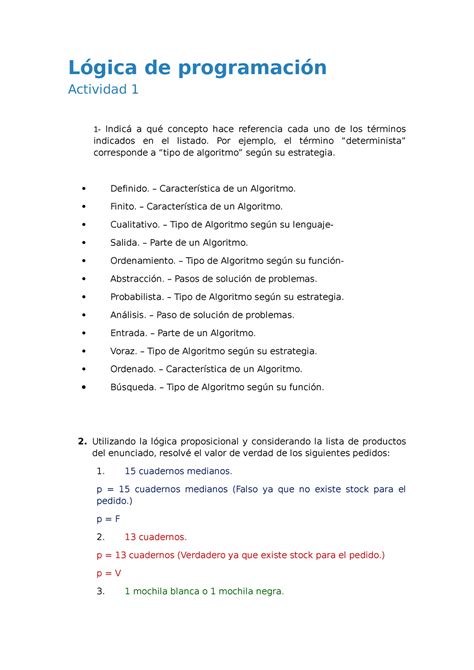 Lógica de programación API Lógica de programación Actividad Indicá a qué concepto hace