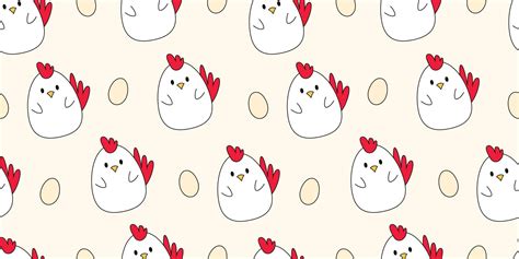 Cute Chicken Seamless Pattern Background Vector Illustration 12901260