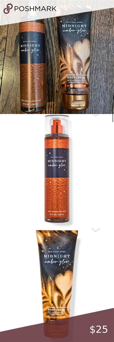 Bath And Body Works Midnight Amber Glow Fragrance Mist And Body Cream
