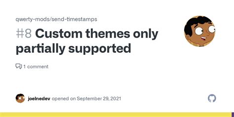 Custom Themes Only Partially Supported · Issue 8 · Qwerty Modssend Timestamps · Github