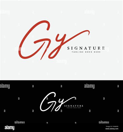 G Y Gy Initial Letter Logo Alphabet Gy Handwritten Signature Logo Stock Vector Image And Art