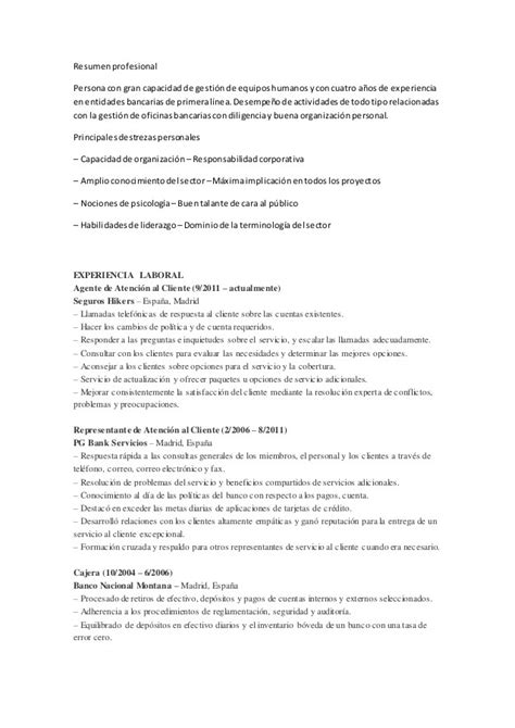 Como Hacer Un Resumen Profesional Resumen Profesional Cv Williamson Ga Us