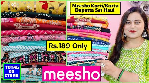🥰meesho Haul Starting Rs189🥰meesho Kurtikurta Dupatta Set Haul🥰