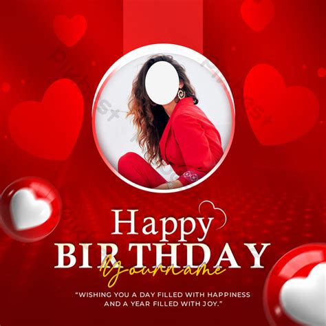 Happy Birthday Wishes Greeting Card Design Psd Free Download Pikbest