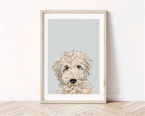 Cockapoo Dog Print Grey Cockapoo Ts Grey Wall Art Home Etsy Uk