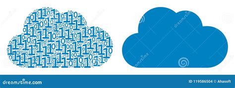 Cloud Mosaic Of Binary Digits Stock Vector Illustration Of Network