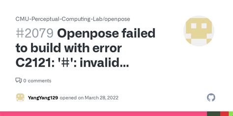 Openpose Failed To Build With Error C2121 Invalid Character