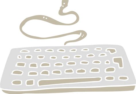 Flat Color Illustration Of A Cartoon Computer Keyboard 12182591 Vector