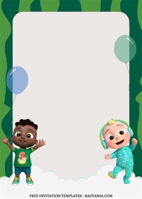 9 Pastel Rainbow Cocomelon Canva Birthday Invitation Templates