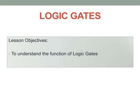 Logic Gates Presentation PPTX