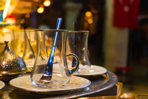 Premium Photo Turkish Style Tea Glasses In Grand Bazaar