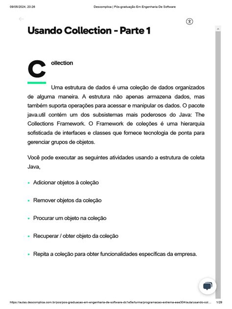 Descomplica Programação Extrema Collections 1 Pdf Classe Programação De Computadores