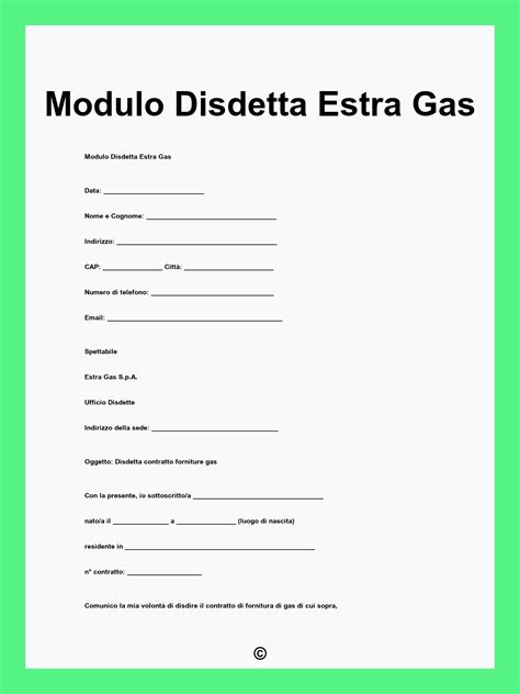 Modulo Disdetta Estra Gas