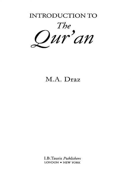 M A Draz Introduction To The Quran Book4you Pdf Quran Islam