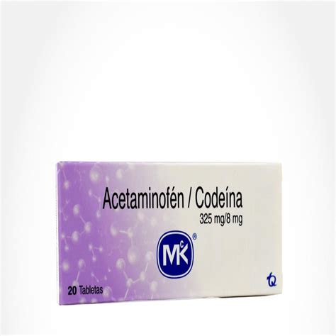 Acetaminofen Codeina Mk 325mg Tab Oral Caj 20 Tab Carulla