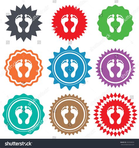 Human Footprint Sign Icon Barefoot Symbol Stock Illustration 203558920