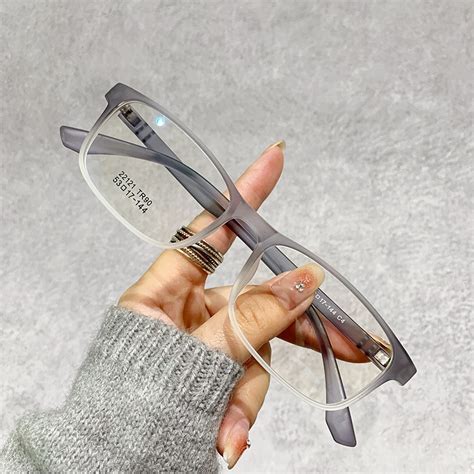 Fashion Ultralight Tr90 Optical Glasses Frame Temperament Gray Gradually White Frame Eyeglasses