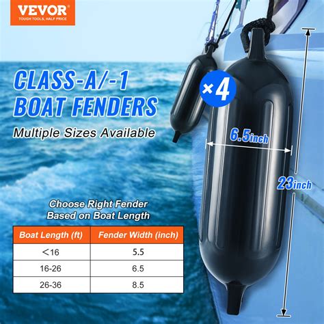 Vevor Boat Fenders 6 5 X 23 Boat Bumpers For Docking Inflatable